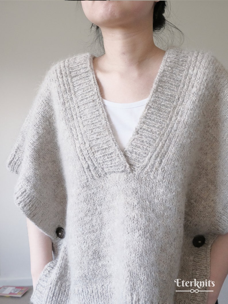 Knitting Pattern | V-neck Vest, Easy Modern Vest, Oversize Cozy Vest ...