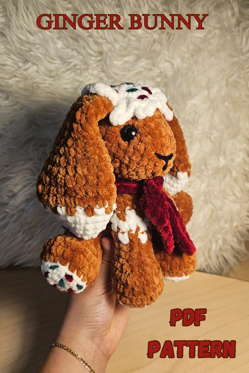 Christmas Gingerbread Bunny Pdf Pattern - Etsy