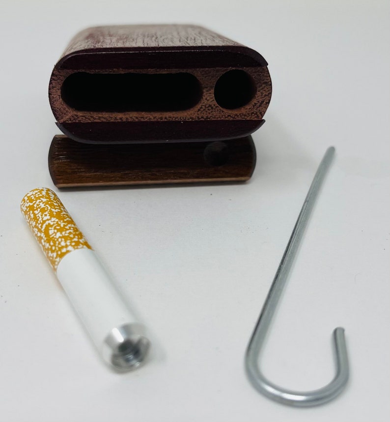 Handmade Wood Dugout 2 Inch One Hit Pipe Slide Top Dugout Two Inch One ...