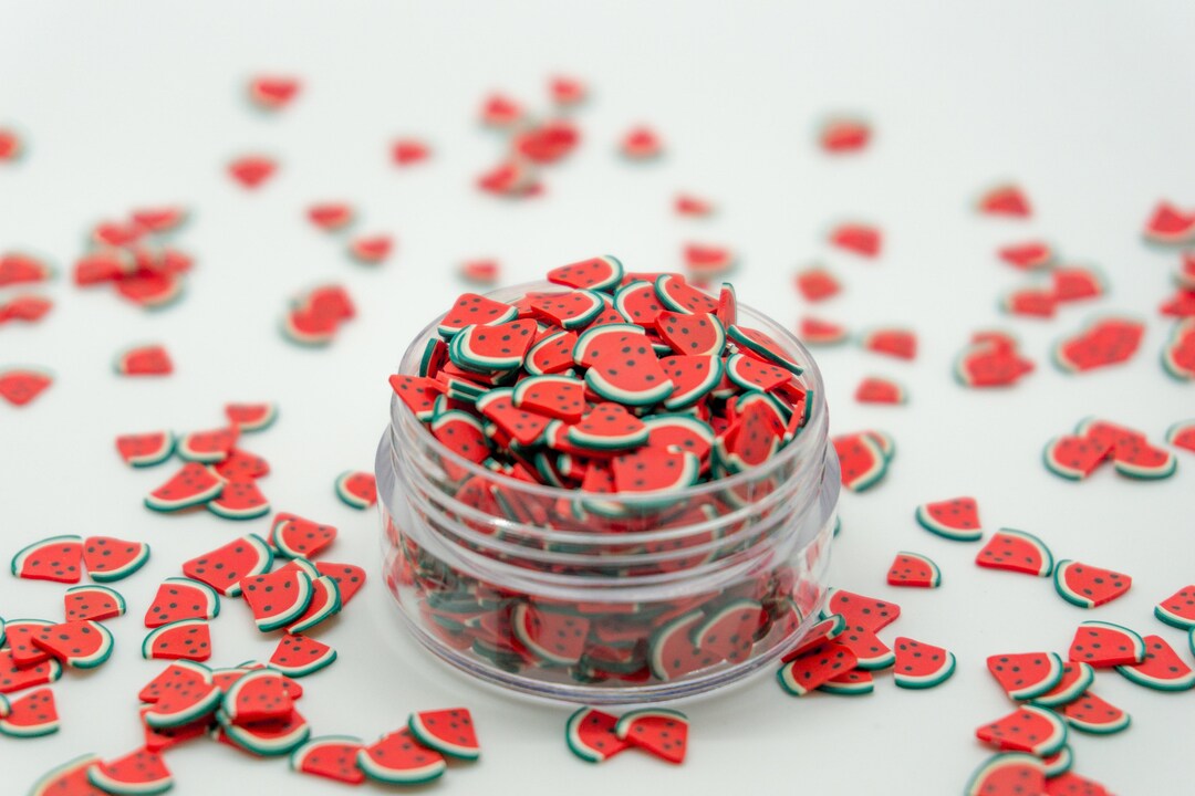 Watermelon Polymer Clay Slices - Etsy