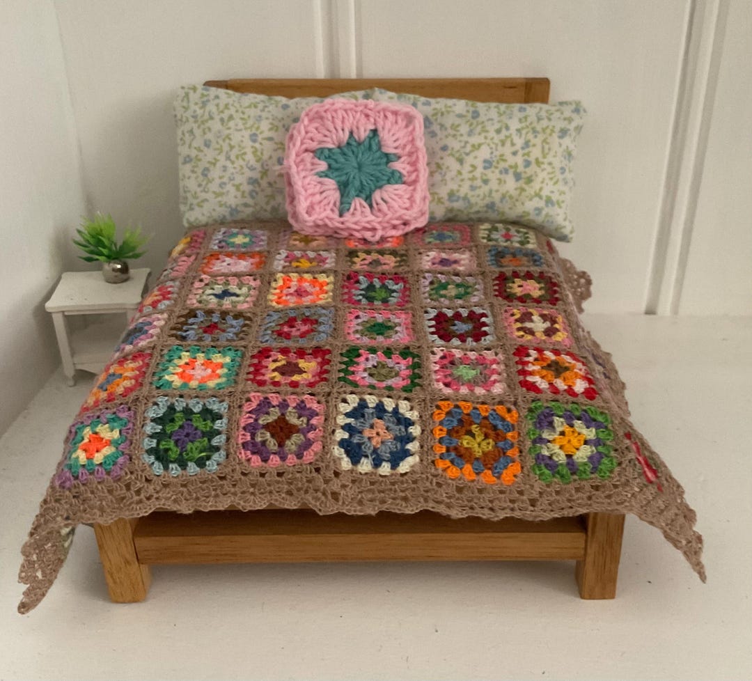 Granny Square, 12th Scale, Miniature, Miniature Blanket, - Etsy