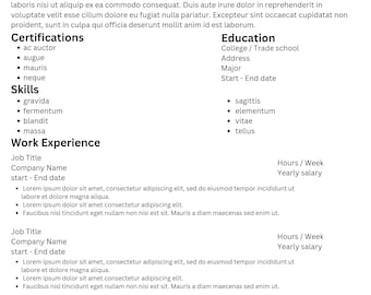 Federal Resume Template Government Resume Template USAJOBS - Etsy
