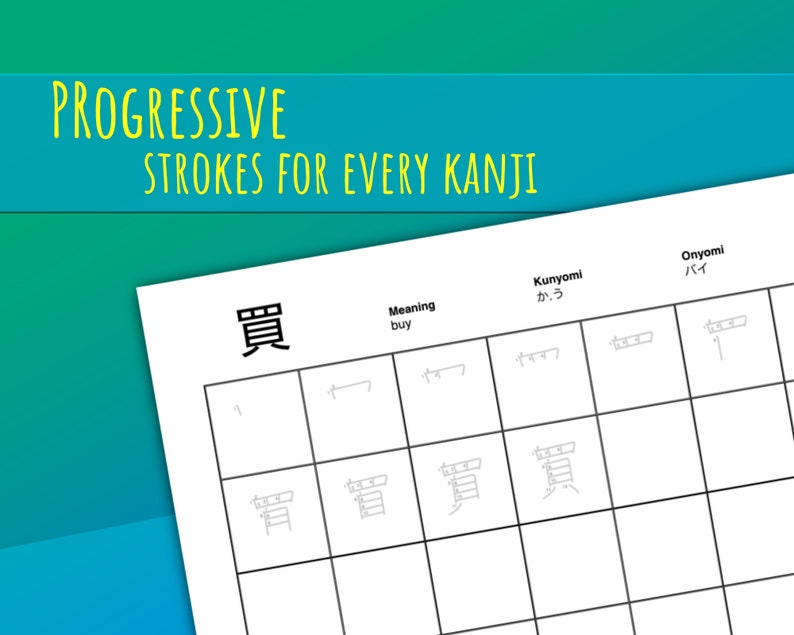 Japanese Kanji Sheets for JLPT N5 - 103 Kanjis - Etsy