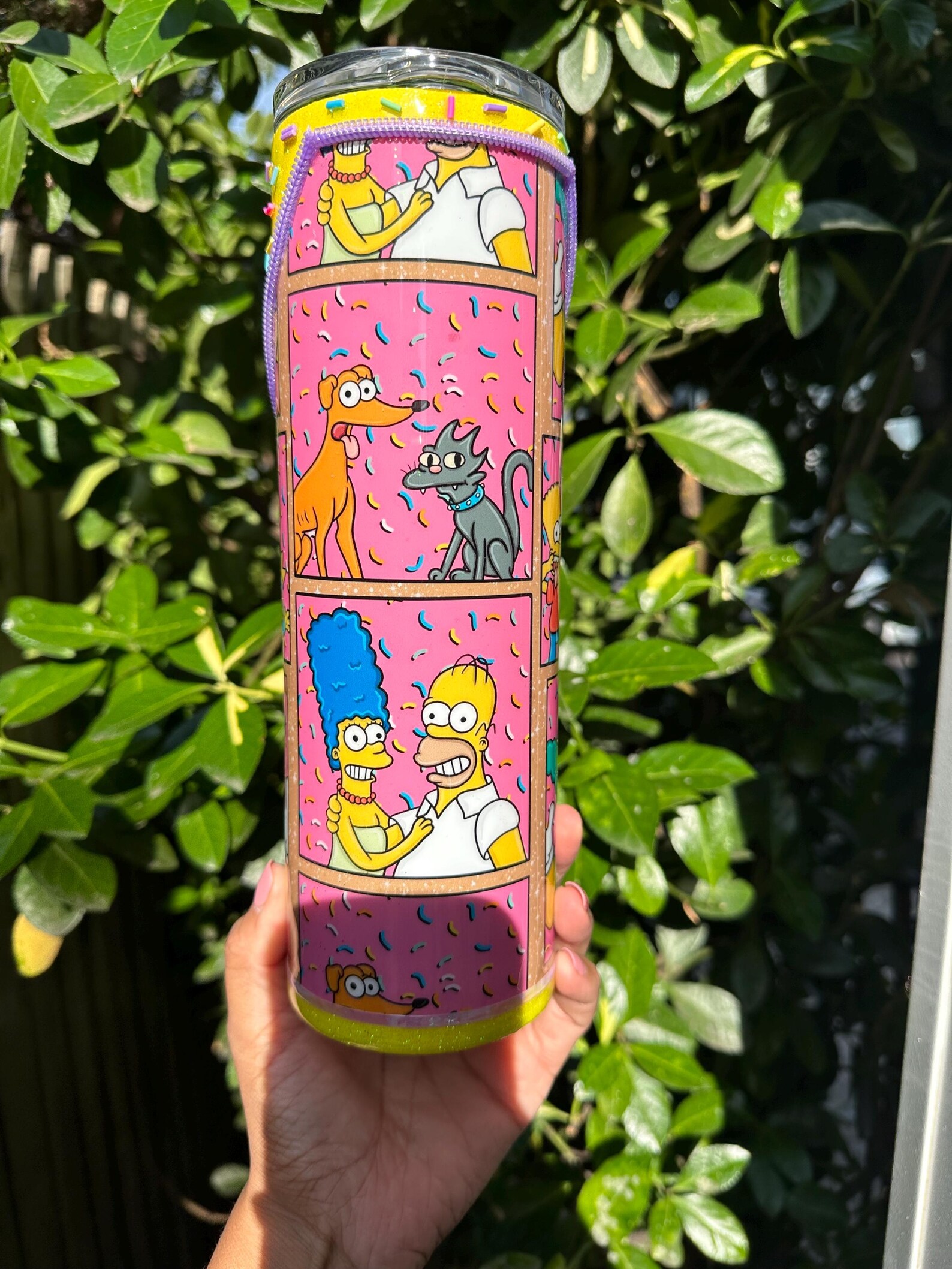 Zipper Tumbler Simpsons 30 Oz Glitter Zipper Tumbler / Glitter Tumbler ...