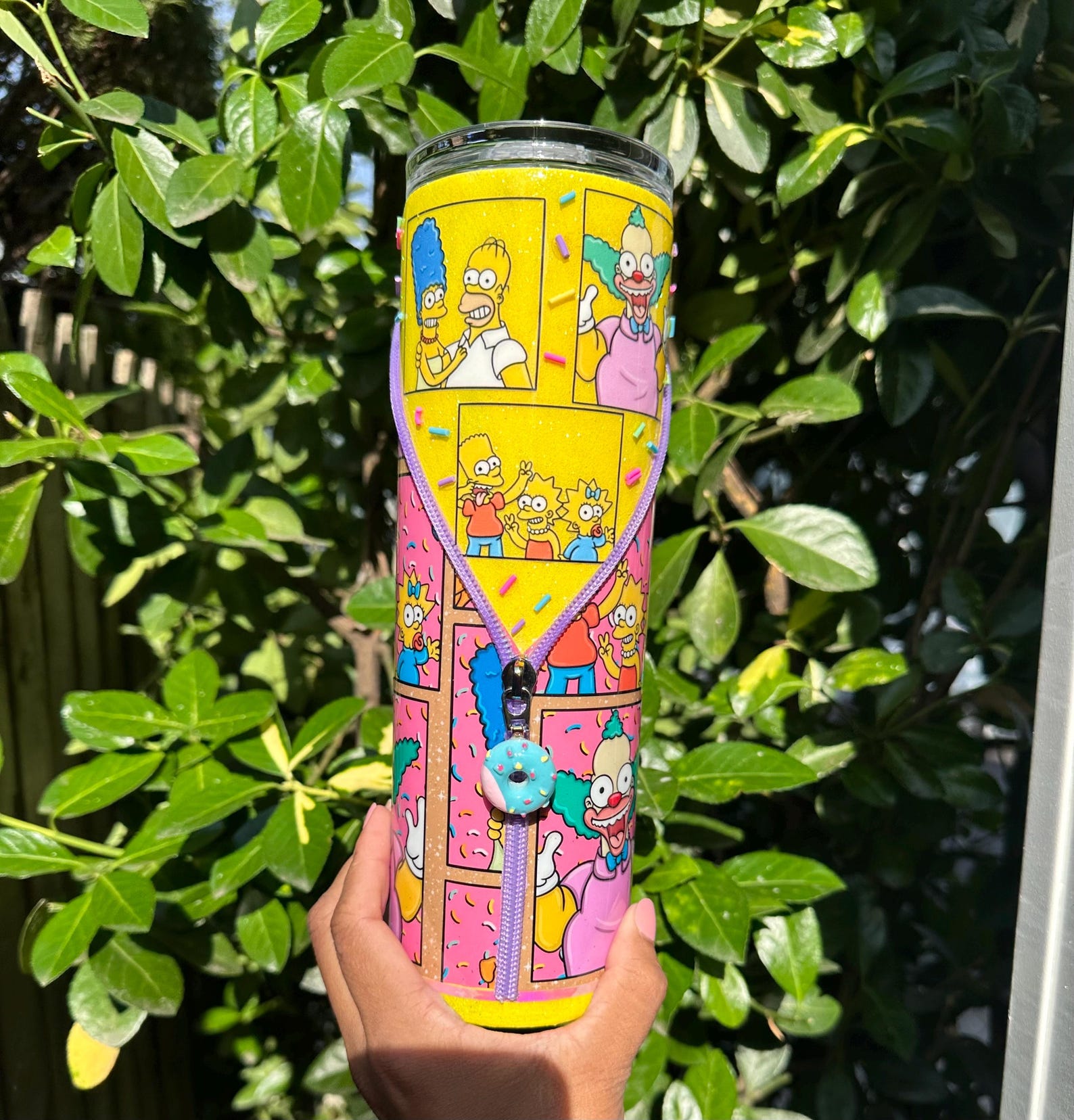 Zipper Tumbler Simpsons 30 Oz Glitter Zipper Tumbler / Glitter Tumbler ...