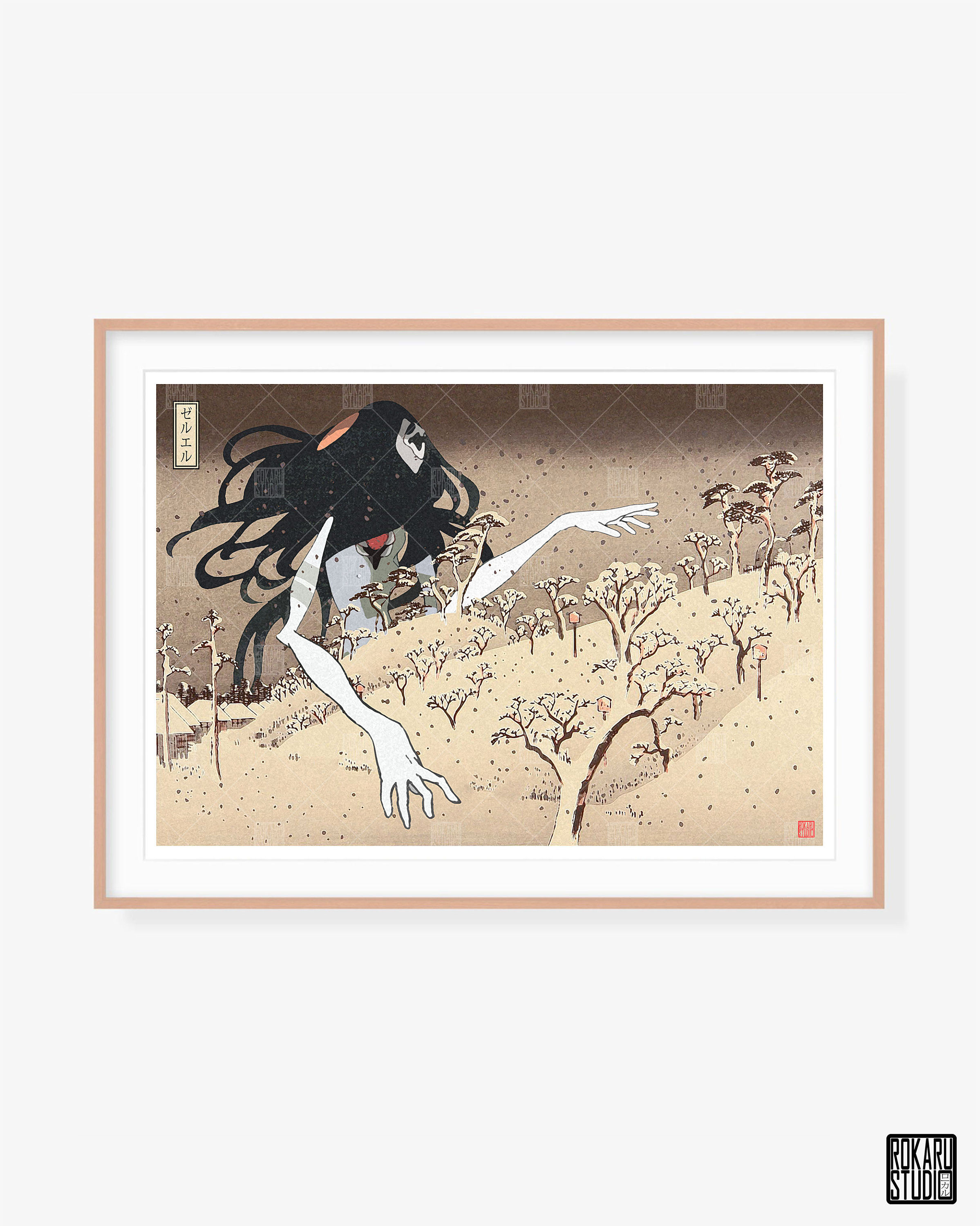 Evangelion Angel ZERUEL Poster Painting Ukiyo-e Printable Digital Anime ...