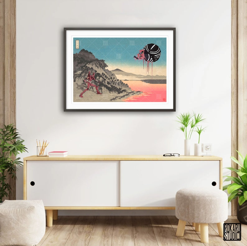 Evangelion LELIEL EVA UNIT02 Painting Poster Ukiyoe Printable Digital ...
