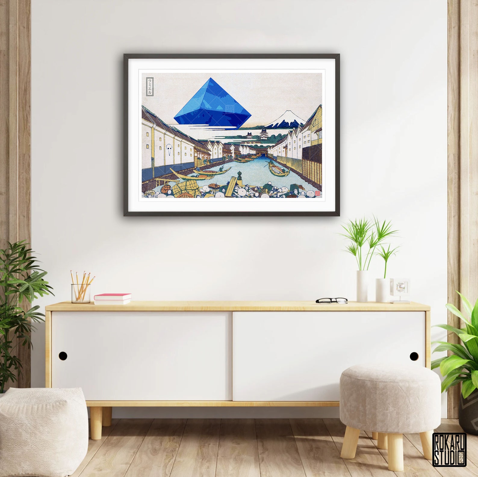 Evangelion Angel RAMIEL Painting Poster Ukiyo-e Printable Digital Anime ...