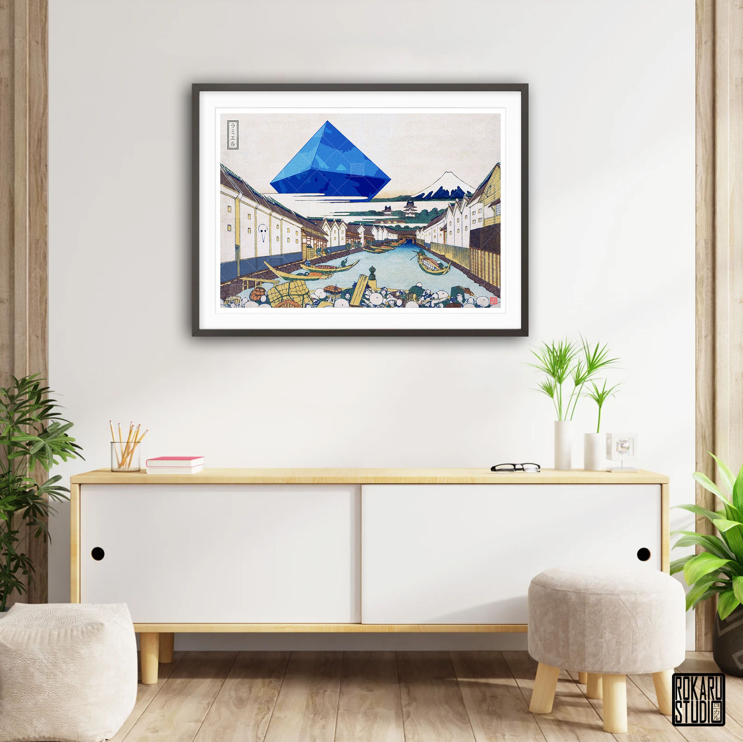 Evangelion Angel RAMIEL Painting Poster Ukiyo-e Printable Digital Anime ...