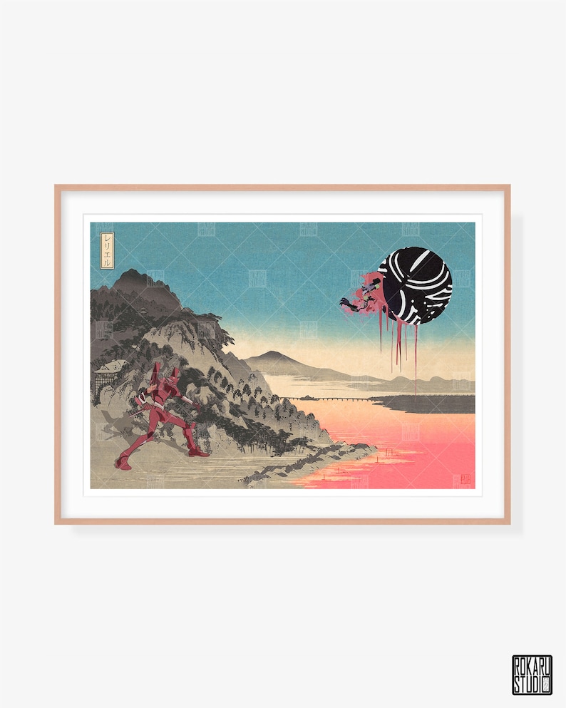 Evangelion LELIEL EVA UNIT02 Painting Poster Ukiyoe Printable Digital ...