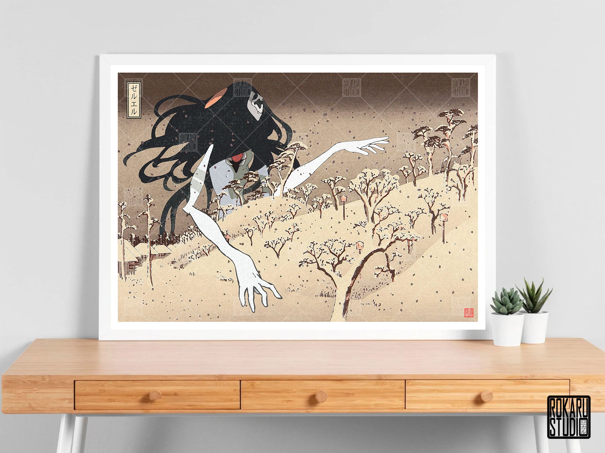 Evangelion Angel ZERUEL Poster Painting Ukiyo-e Printable Digital Anime ...