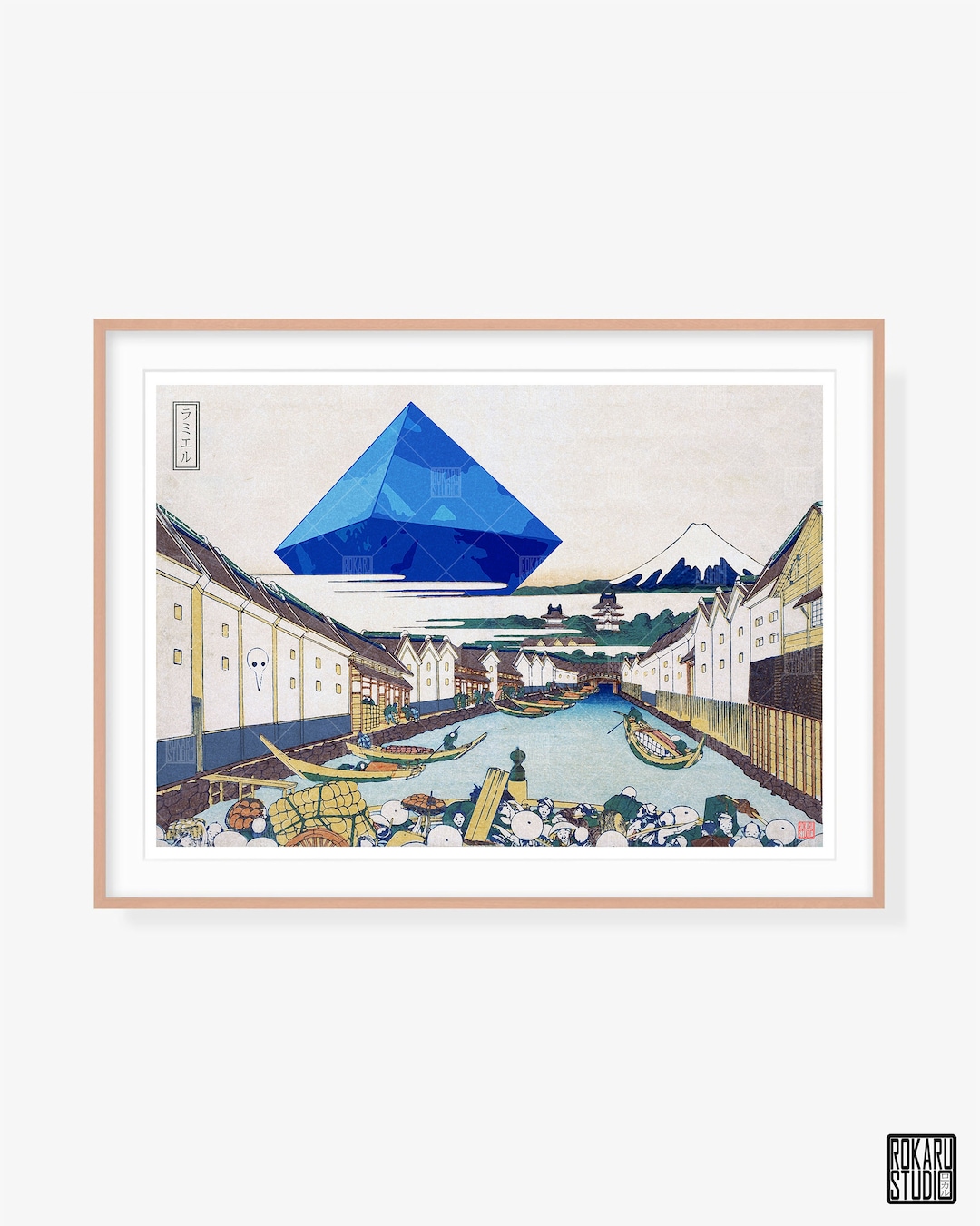 Evangelion Angel RAMIEL Painting Poster Ukiyo-e Printable Digital Anime ...