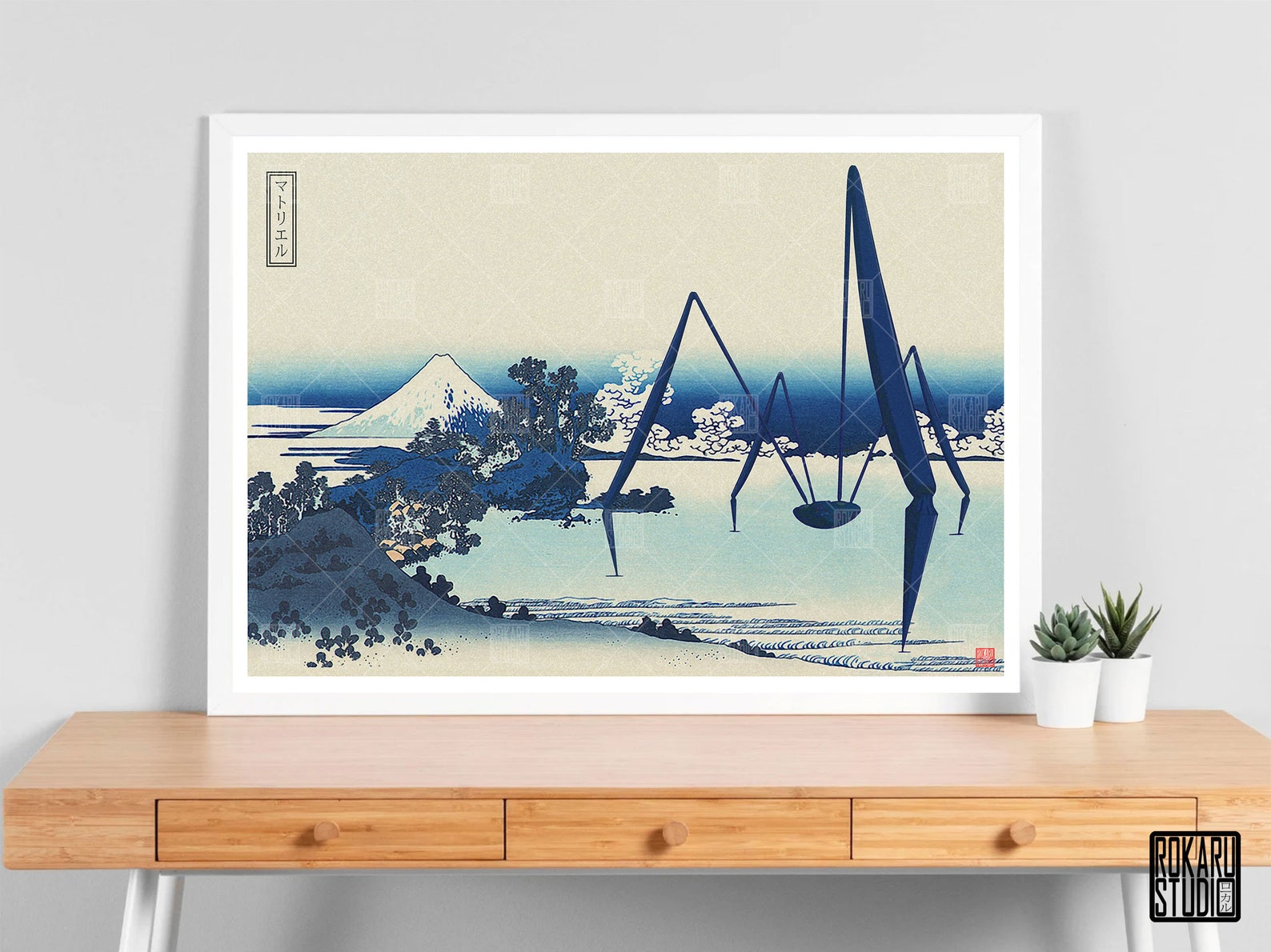 Evangelion Angel MATARAEL Painting Poster Ukiyo-e Printable Digital ...