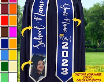 Personalized Congrats 2024 Graduation Stole, Graduation Stole Custom ...