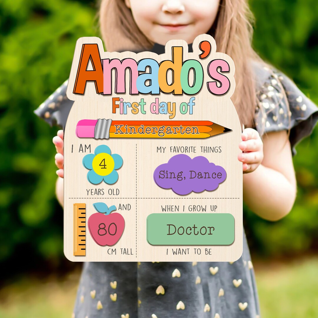 Personalized First Day of School Sign, First Day of School Board, Back ...
