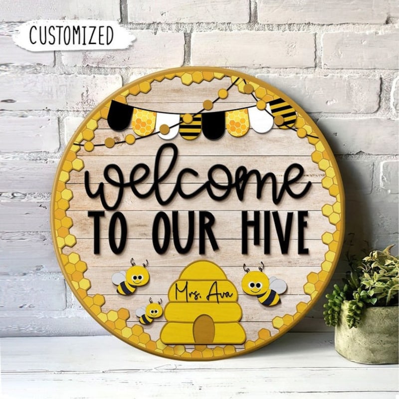 Bee Door Sign - Etsy