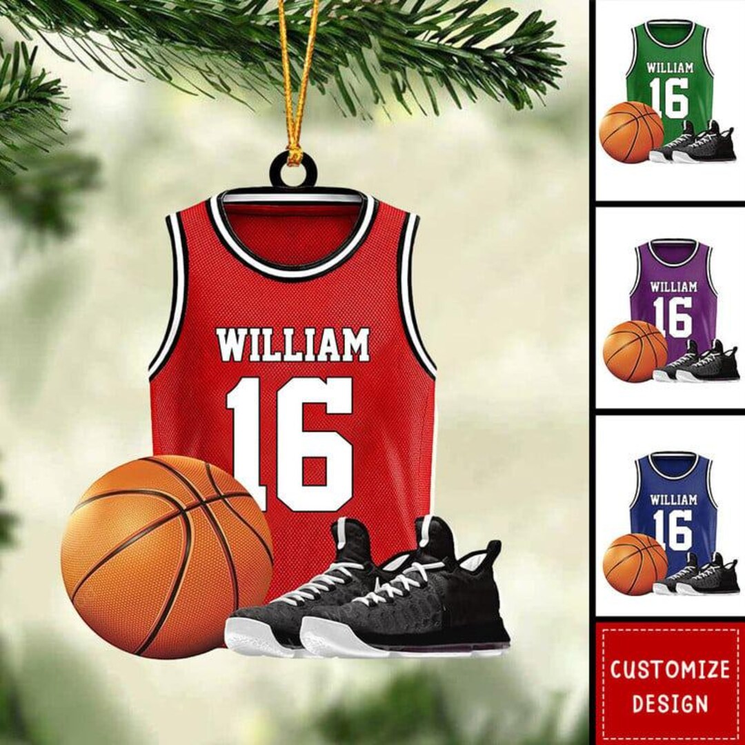 Personalized Basketball Jersey Christmas Ornament , Basketball Shoes ...