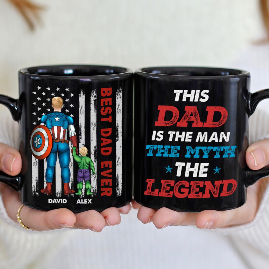Personalized Superhero Dad Mug, Father's Day Mug, Best Dad Ever Mug ...