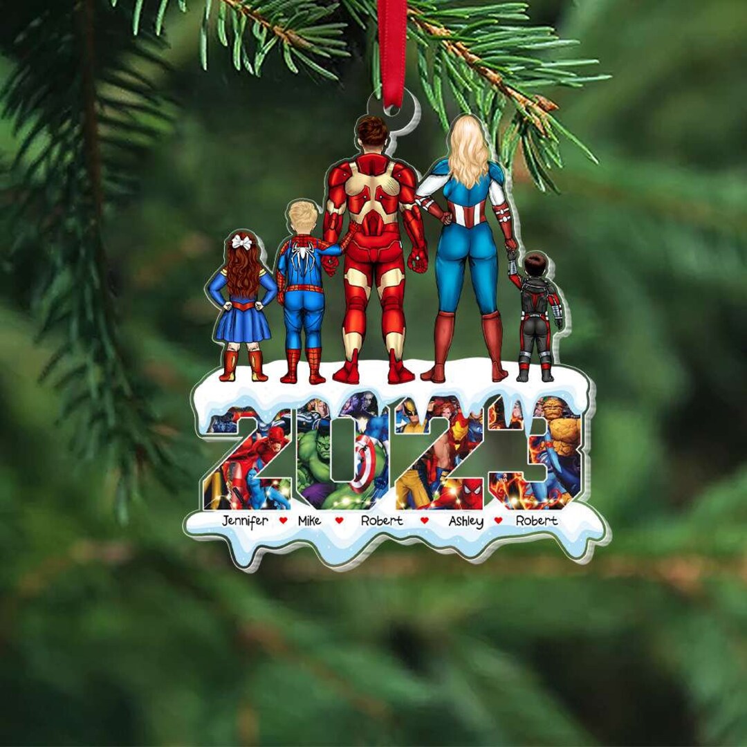 Personalized Super Family Christmas Ornament , Super Family Keepsake ...