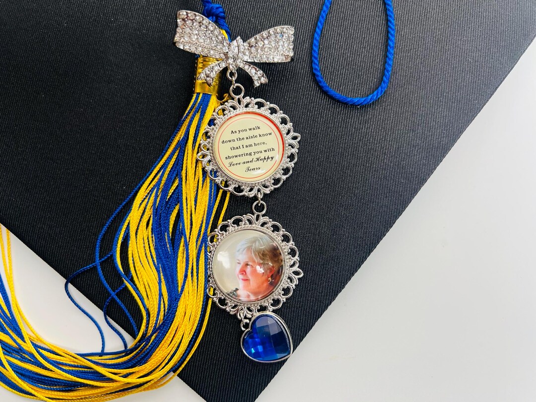 Personalized Memorial Graduation Photo Brooch Pin - Grad Gown Memorial Pin, Graduation Photo ...