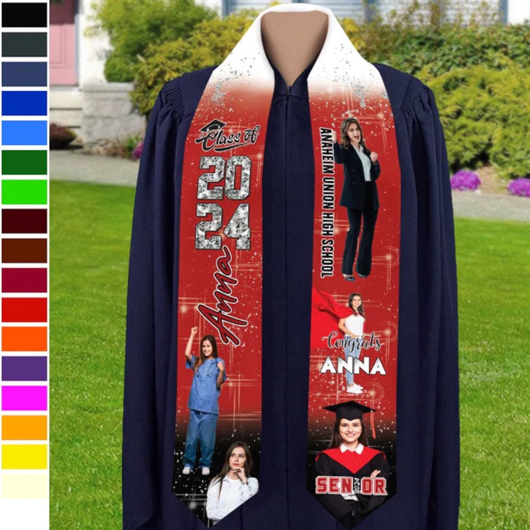 Personalized Congrats 2024 Graduation Stole, Graduation Stole Custom ...