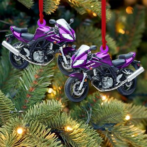 FREE GIFTBOX & CARD Personalized Motorcycle Christmas Tree Ornament ...
