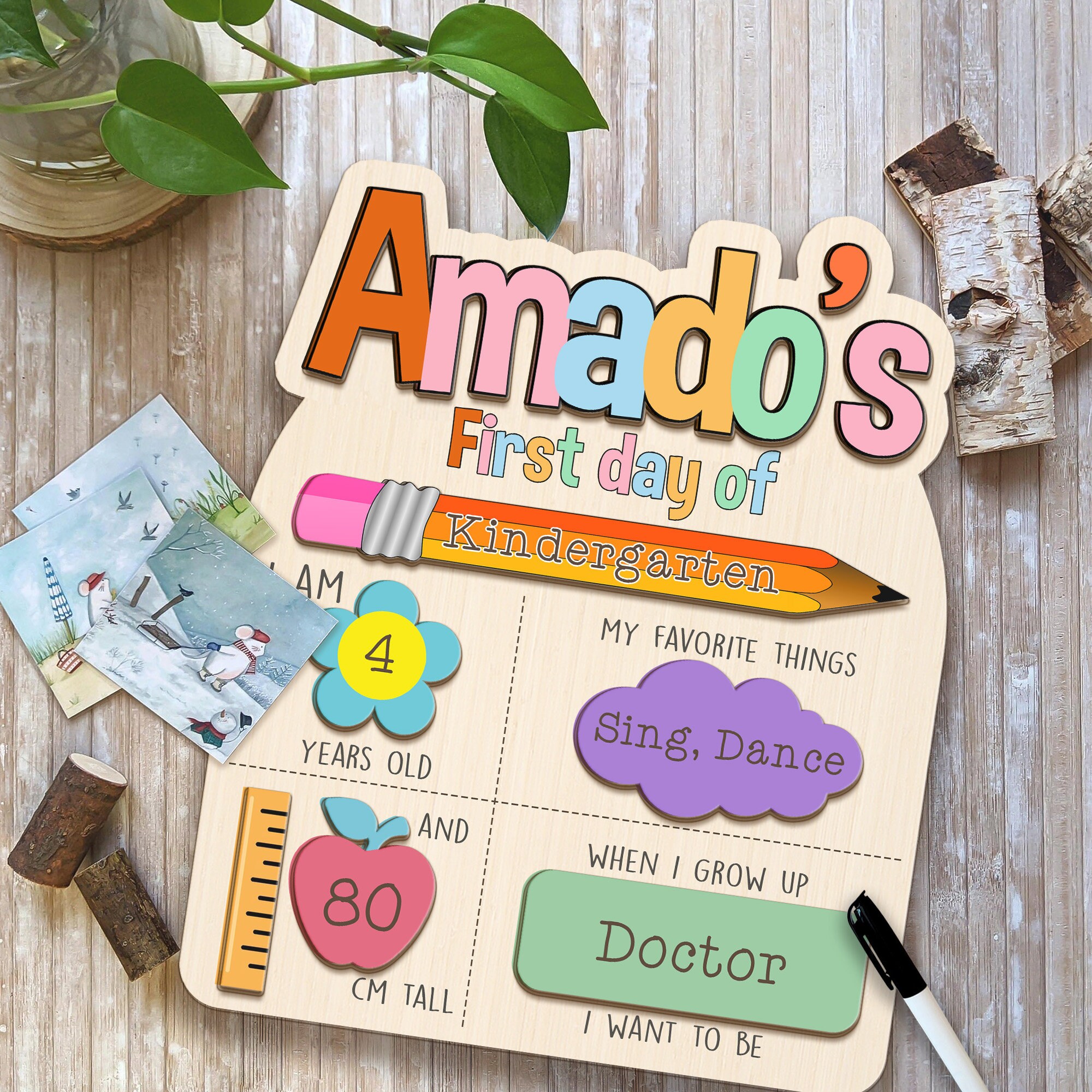 Personalized First Day of School Sign, First Day of School Board, Back ...