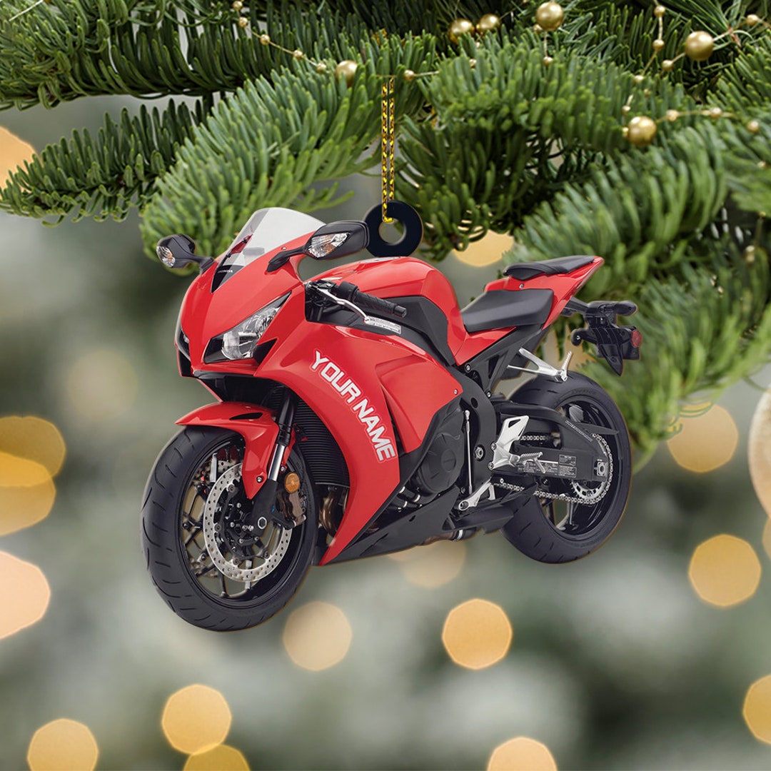 Personalized Motorcycle Christmas Tree Ornament Motorbike Driver ...