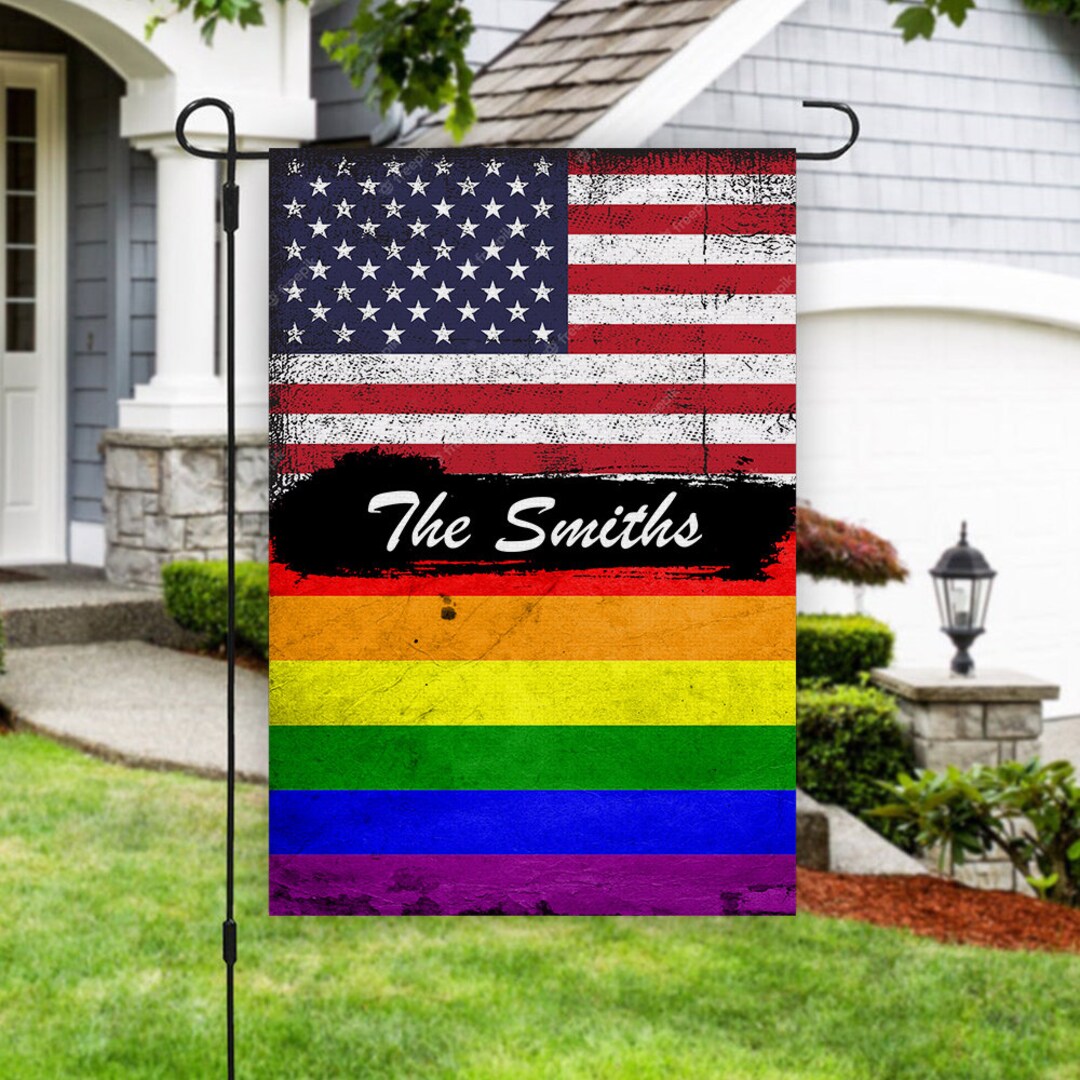 Personalized LGBT Garden/house Flag, American LGBTQ Flag, Pride Welcome ...