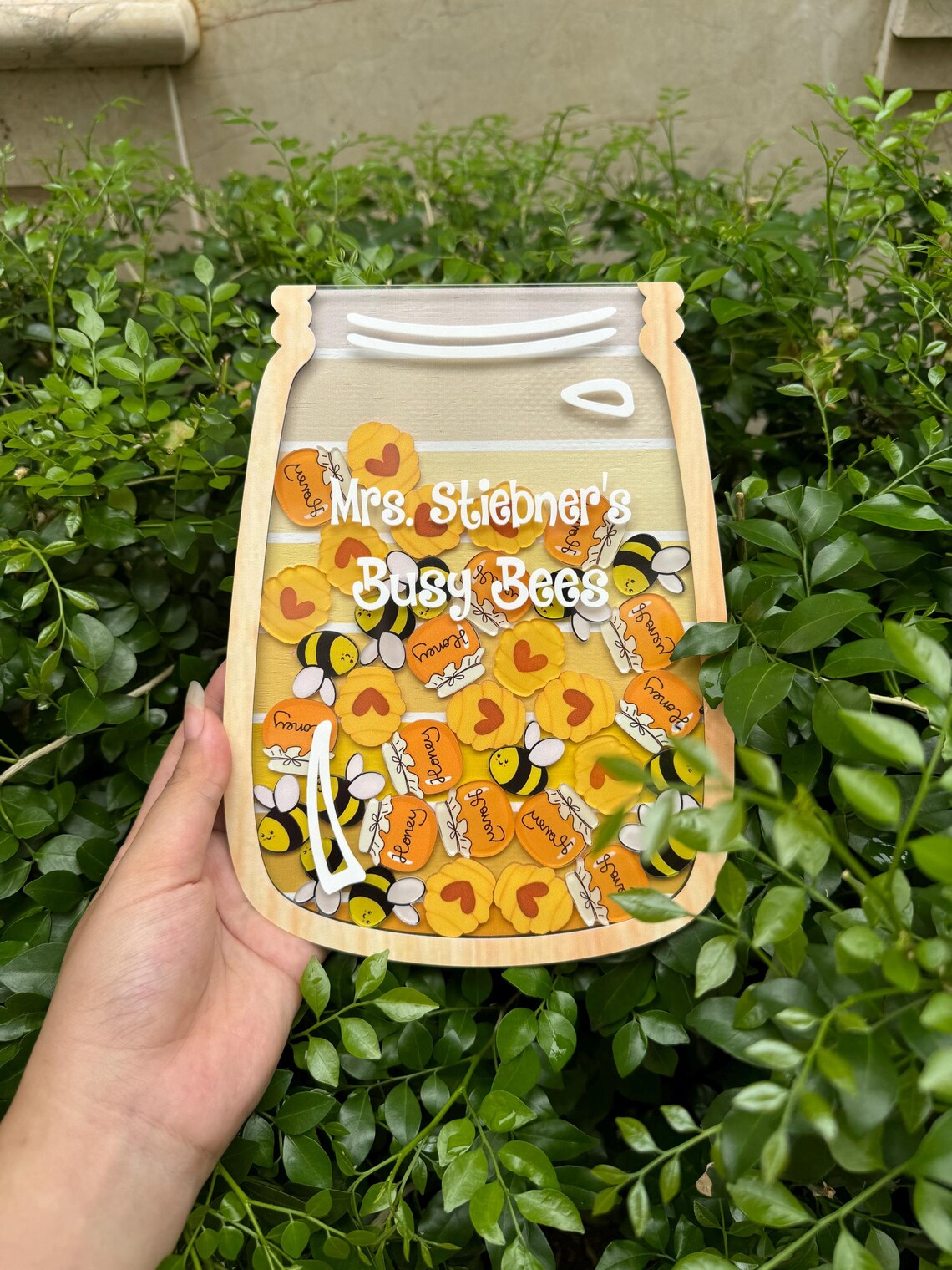 Personalised Honey Bee Reward Jar, Gift for Teacher, Colorful Classroom ...