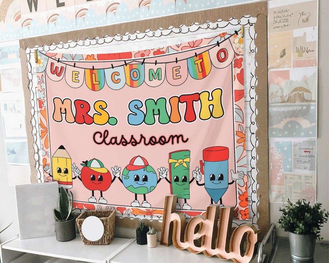 Custom Classroom Tapestry , Classroom Decor Composition Notebook Theme ...