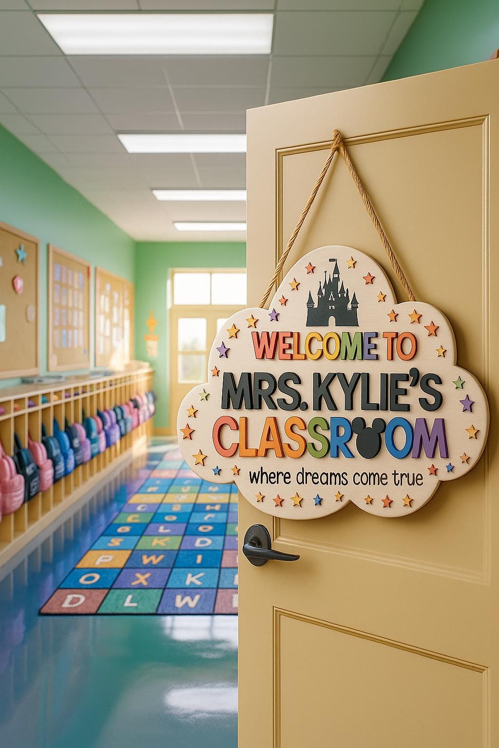 Personalized Disney Teacher Welcome Sign, Disney Class Wall Decor ...