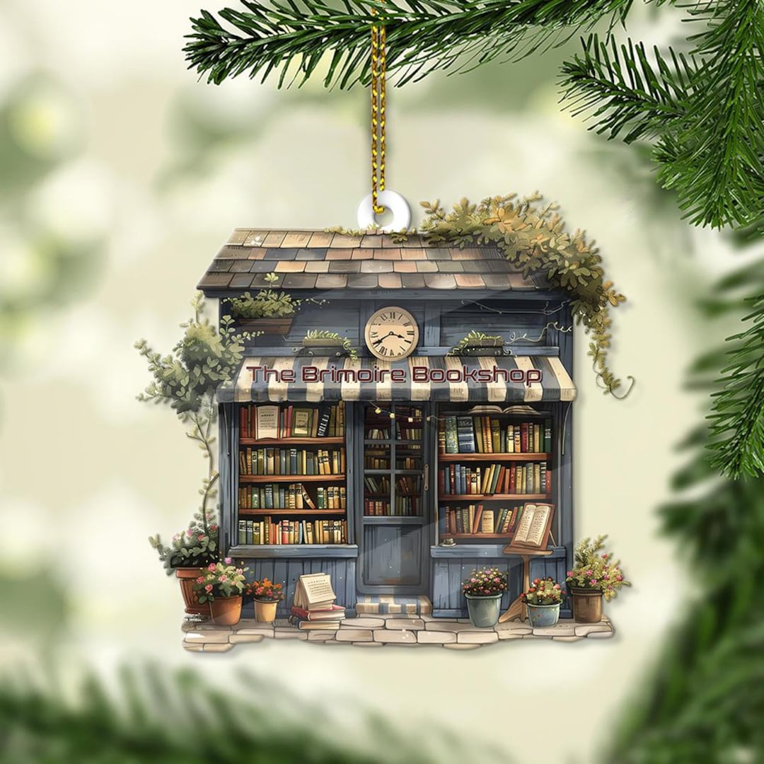 Personalized Bookstore Christmas Ornament , Bookshop Keepsake, Gift for ...