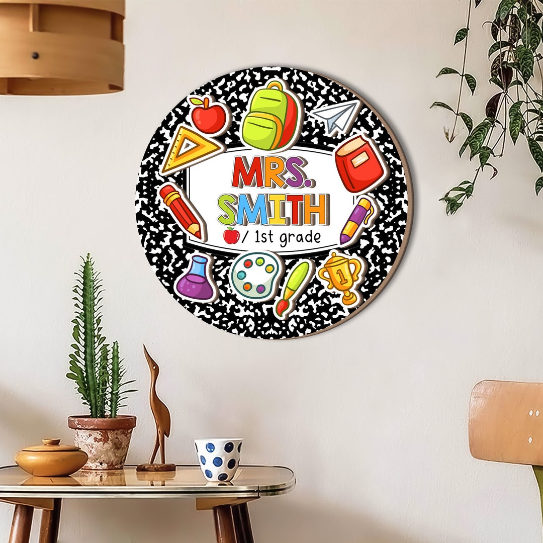 Personalized Teacher Sign, Classroom Door Hanger, Teachers Appreciation ...