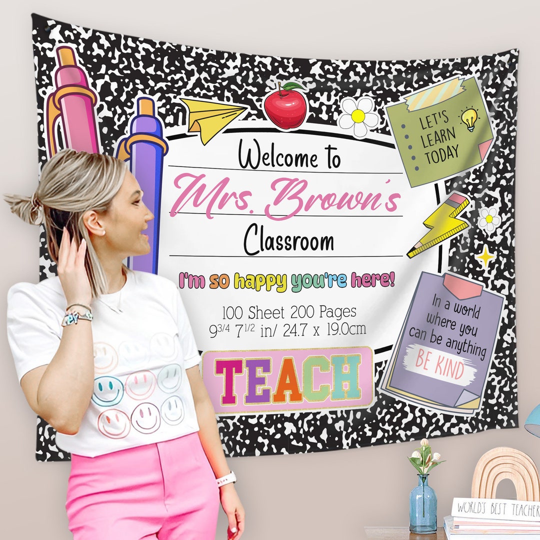 Custom Teacher Tapestry Classroom Decor Tapestries, Custom Composition ...