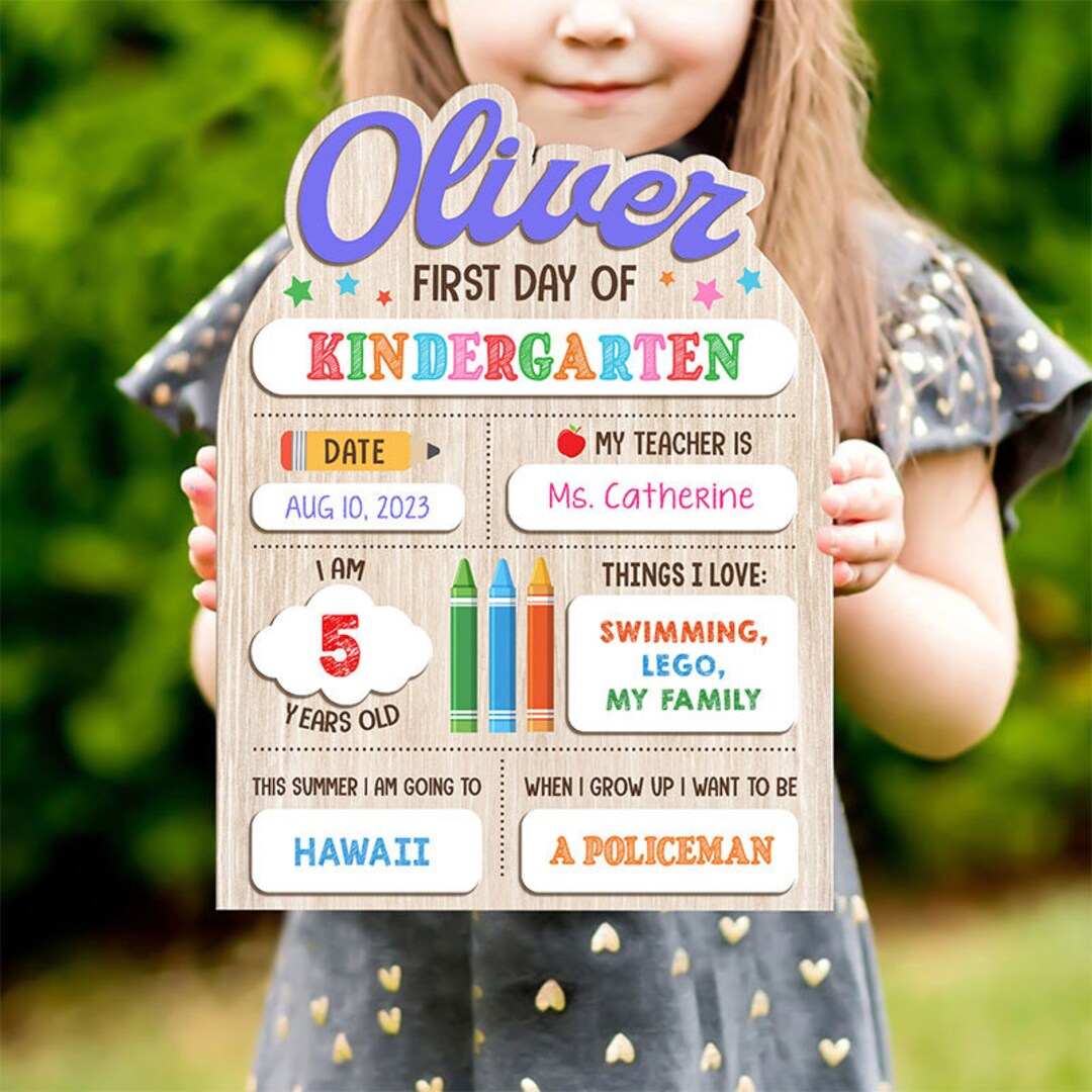 Personalized First Day of School Sign, First Day of School Board, Back ...