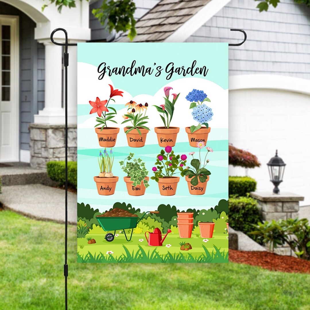 Grandma's Garden Flag, Personalized Garden Flag for Grandma, Plant ...