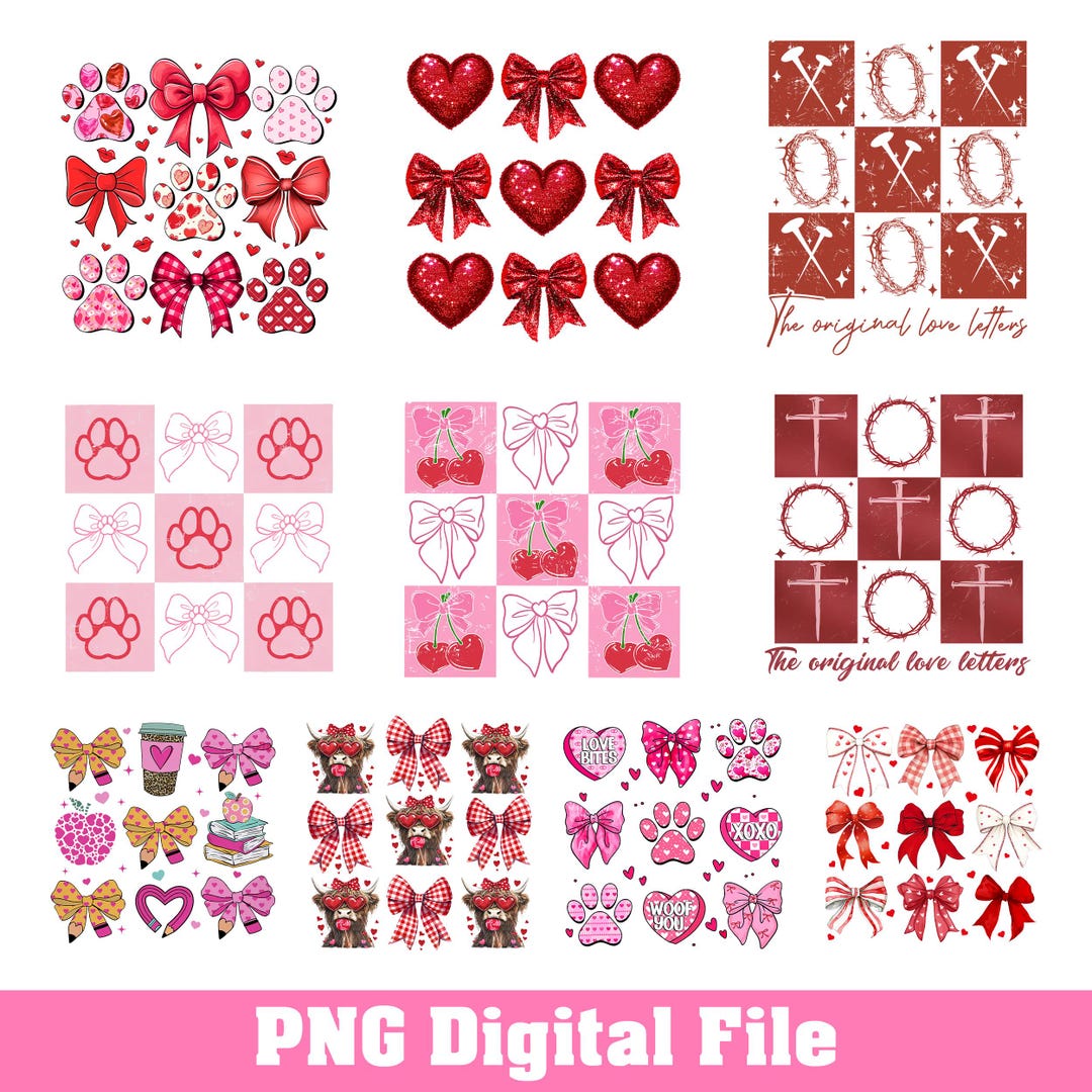 Valentine Png Bundle Png, Valentine Coquette Png, Valentine's Day, Love ...