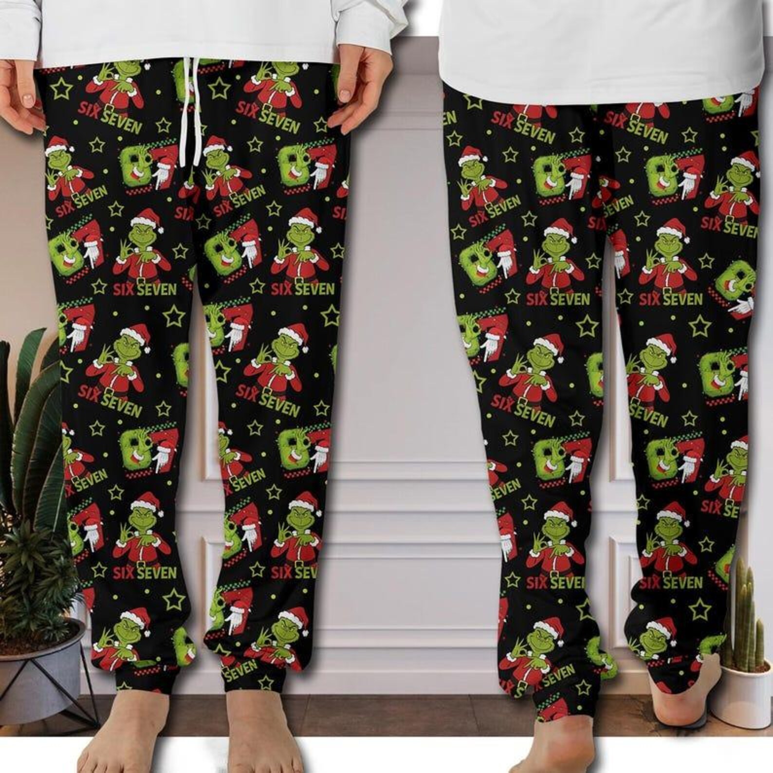 67 Meme Pajamas Pants, Six Seven Christmas Pajama Pants, Christmas ...