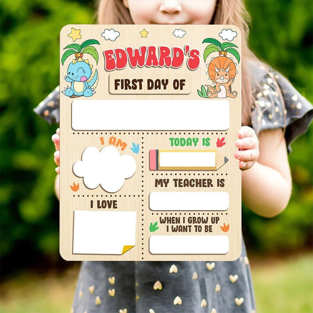 Personalized First Day of School Sign, First Day of School Board, Back ...