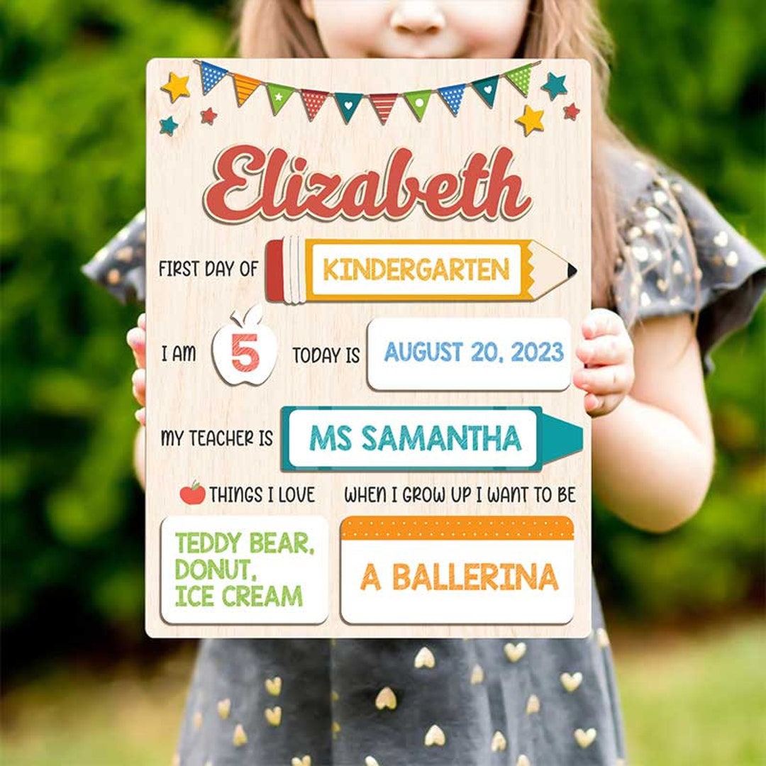 Personalized First Day of School Sign, First Day of School Board, Back ...