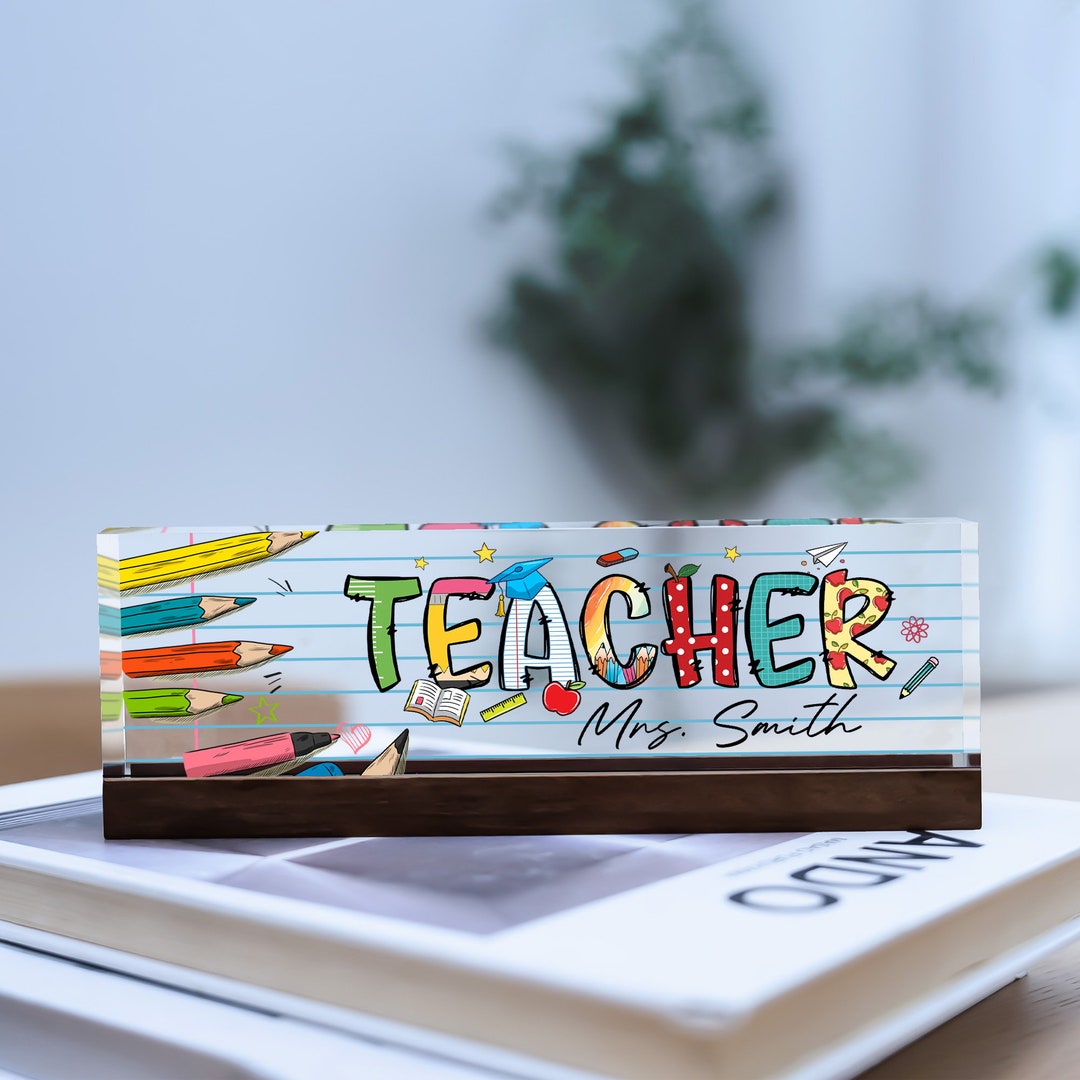 Personalized Teacher Desk Name Plate, Classroom Decor, Teacher ...