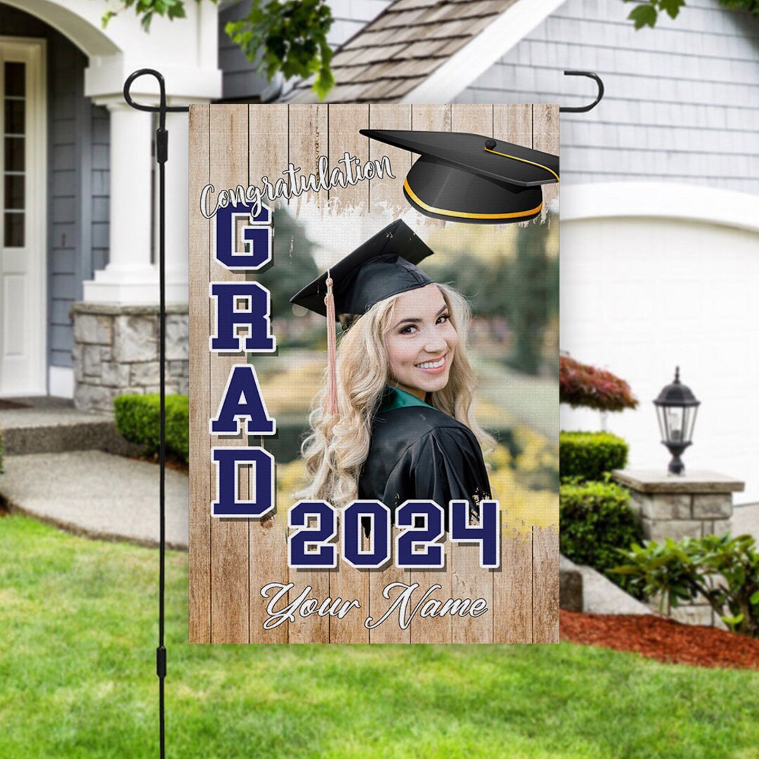 Graduation Senior Flag Class of 2024, Personalized Graduation Garden ...