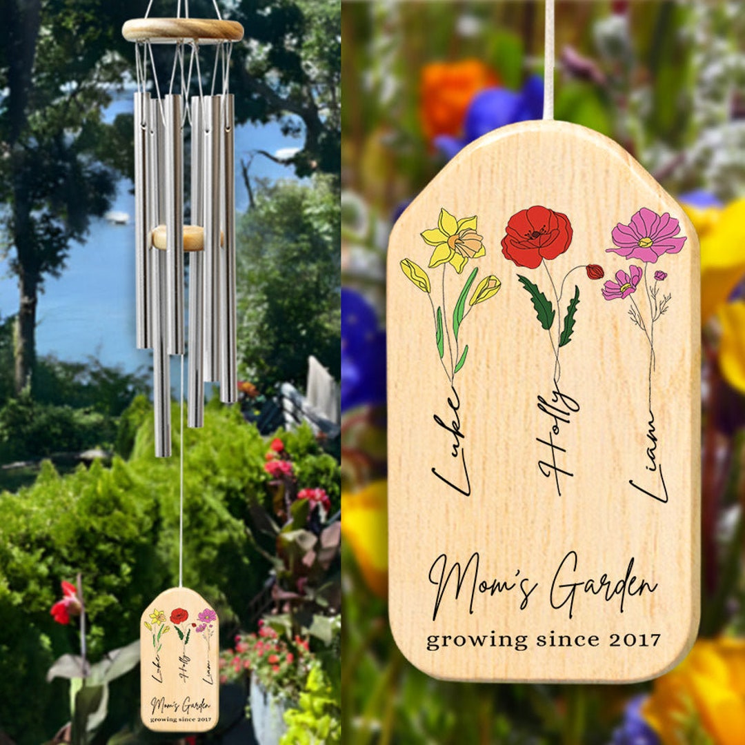 Personalized Mom's Garden Wind Chime, Mother's Day Gift, Birth Month ...