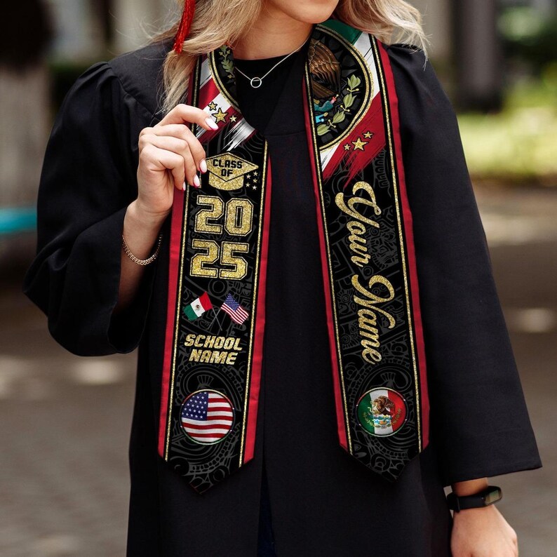 Personalized Mexican Stole,custom Mexican Graduation Sash,mexican ...