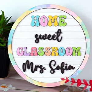 Personalized Teacher Sign, Classroom Door Hanger, Teachers Appreciation ...
