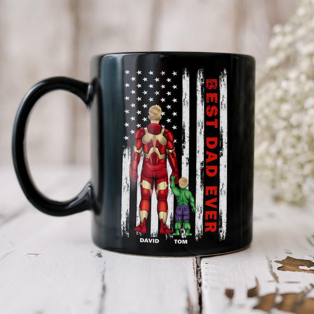 Personalized Superhero Dad Mug, Father's Day Mug, Best Dad Ever Mug ...