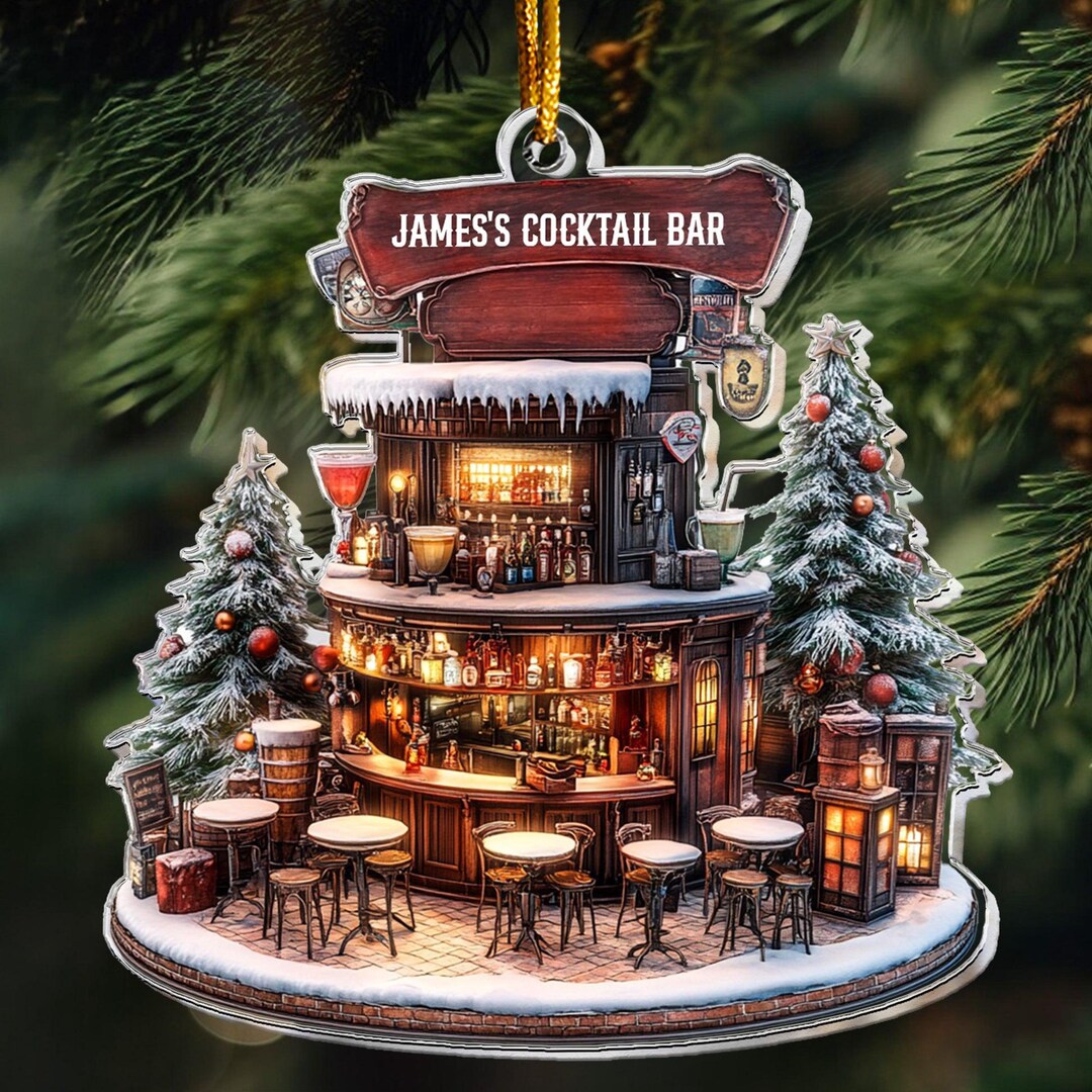 Personalized Cocktail Bar Ornament, Cocktail Club Ornament, Cocktail ...