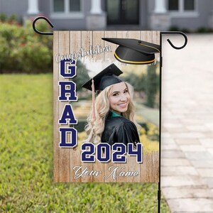Graduation Senior Flag Class of 2024, Personalized Graduation Garden ...