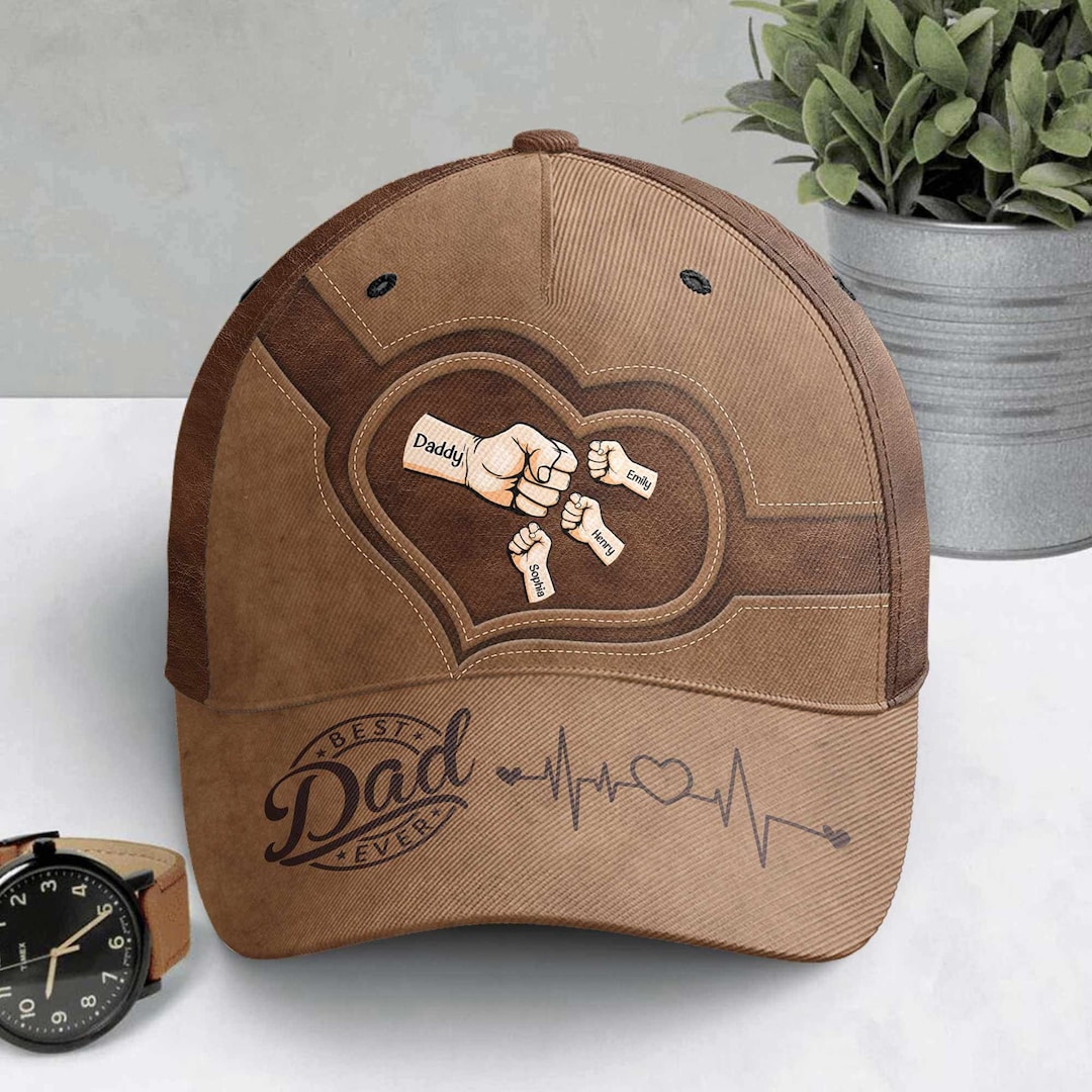 Personalized Cap for Dad, Fist Bump Dad Kids Cap , Happy Fathers Day ...